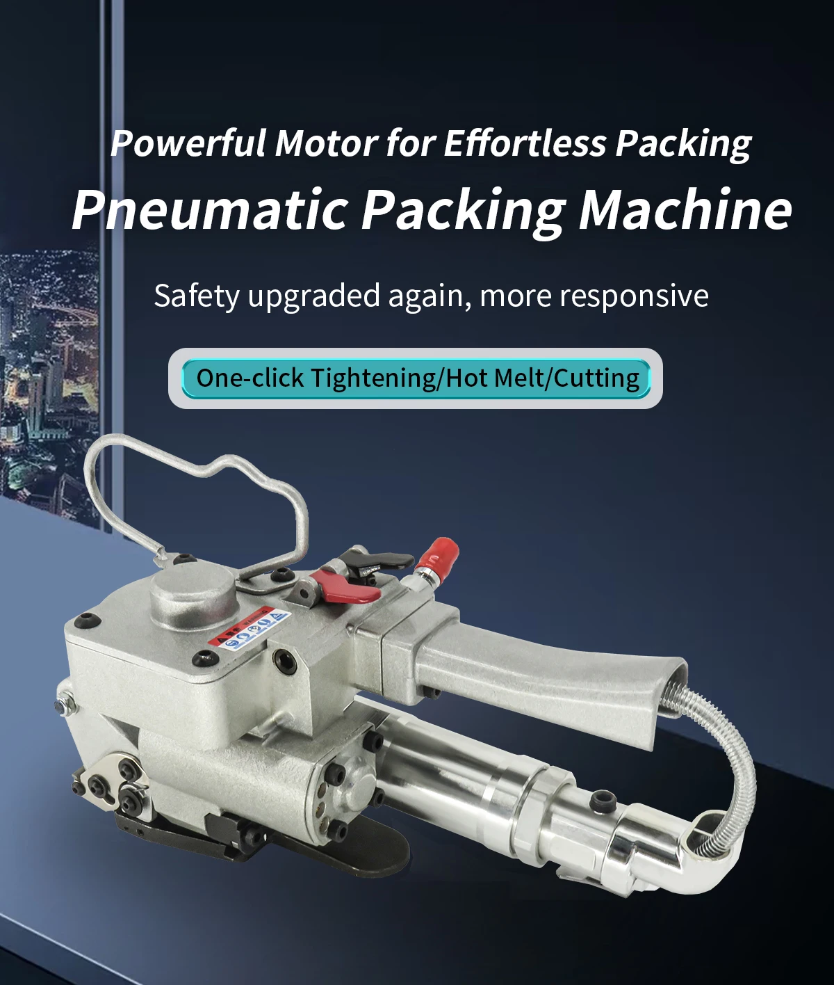 19mm Pneumatic Hot Melt PET Strapping Machine Plastic Strappacker with ...