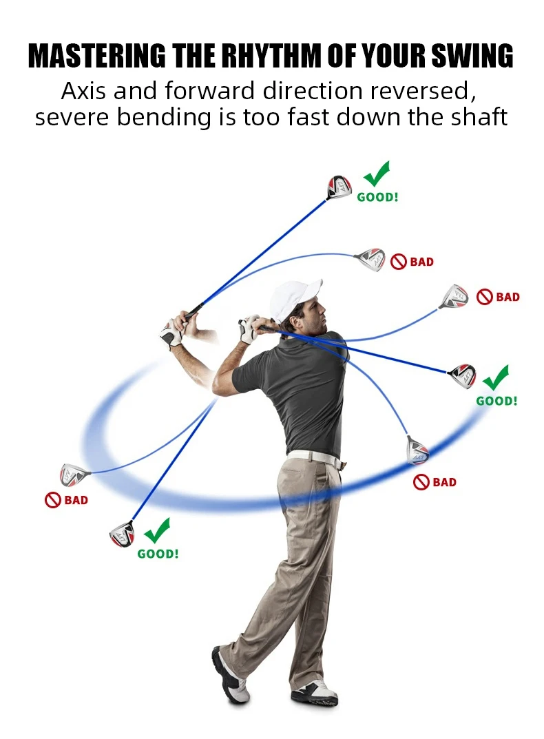 Pgm Hgb018 Lag Shot-7 Iron/driver Golf Swing Trainer Soft Stick Aid ...