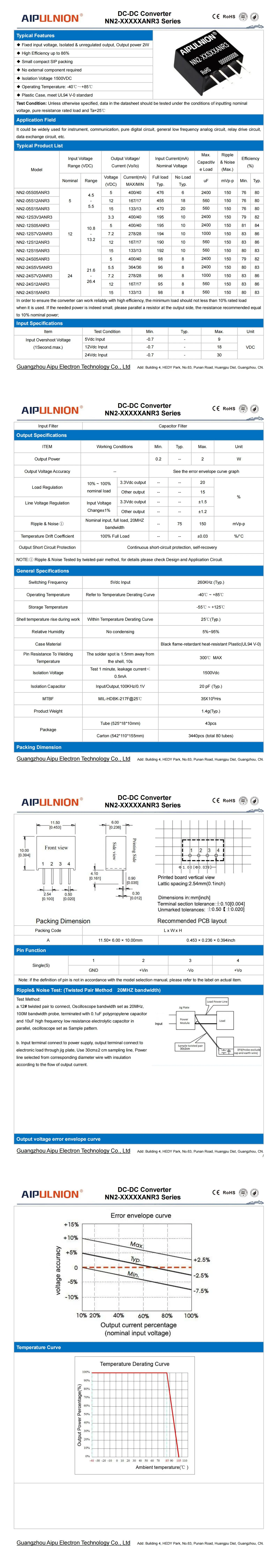 Aipupower New Dcdc Switch Converter 2w 5v To 5v 12v 15v Single Output ...