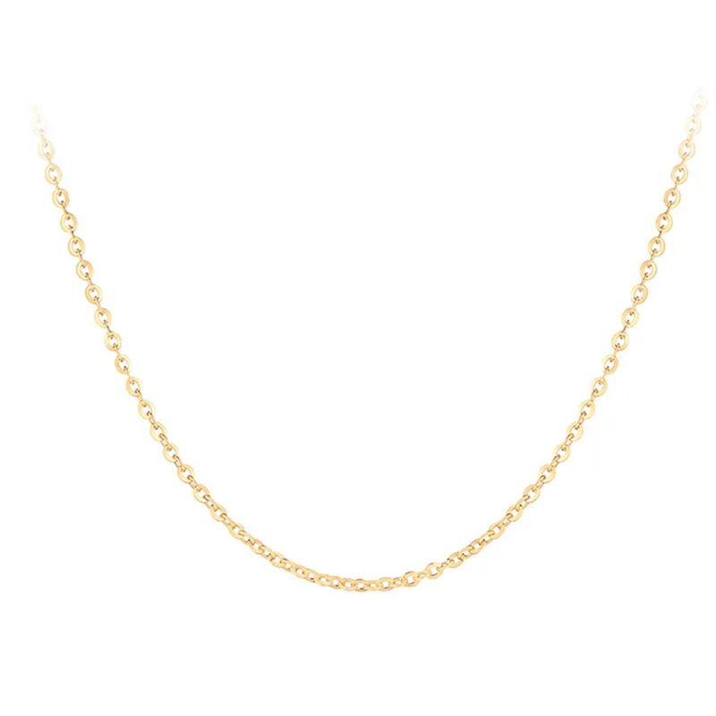 18k Pure Gold Chopin Necklace Woman O-chain Au750 Gold Necklace Jewelry ...