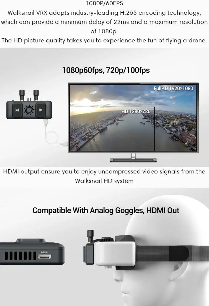 Walksnail Avatar Vrx With Avatar Hd Pro Kit (single) For Fpv Drones ...