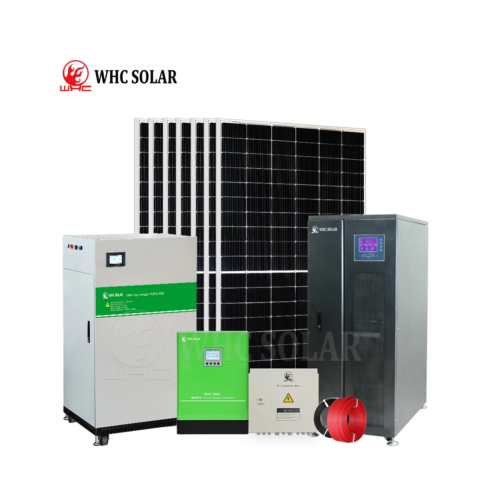 WHC Solar 3 Phase 380V Off Grid Solar System 50Kw Hybrid Inverter 81kwh 3 Phase Solar Power ...
