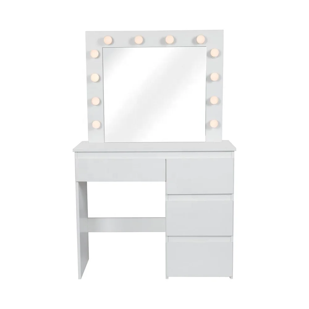 Modern Dressing Table with LED Light - Adjustable & Stylish