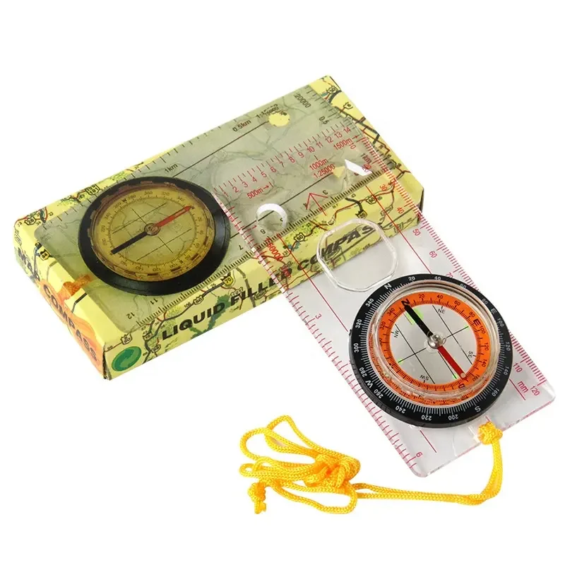 High Quality Acrylic Compass Map Scale Ruler Luminous Folding Glow ...