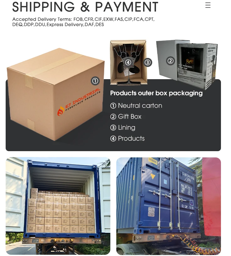 Ej 6 Blade Power Heated Fan Stove Top Fan Thermoelectric Stove Fan ...