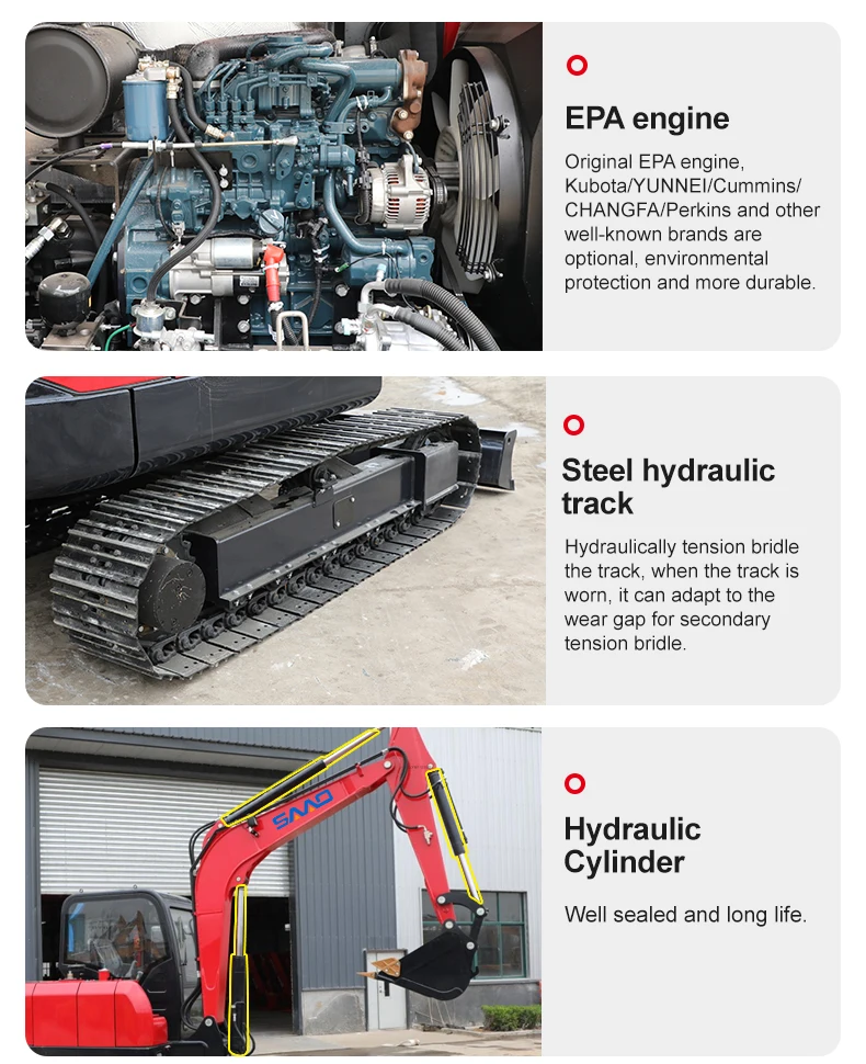 Free Shipping Saao Crawler Mini Excavator Epa Engine Diesel 0.8ton ...