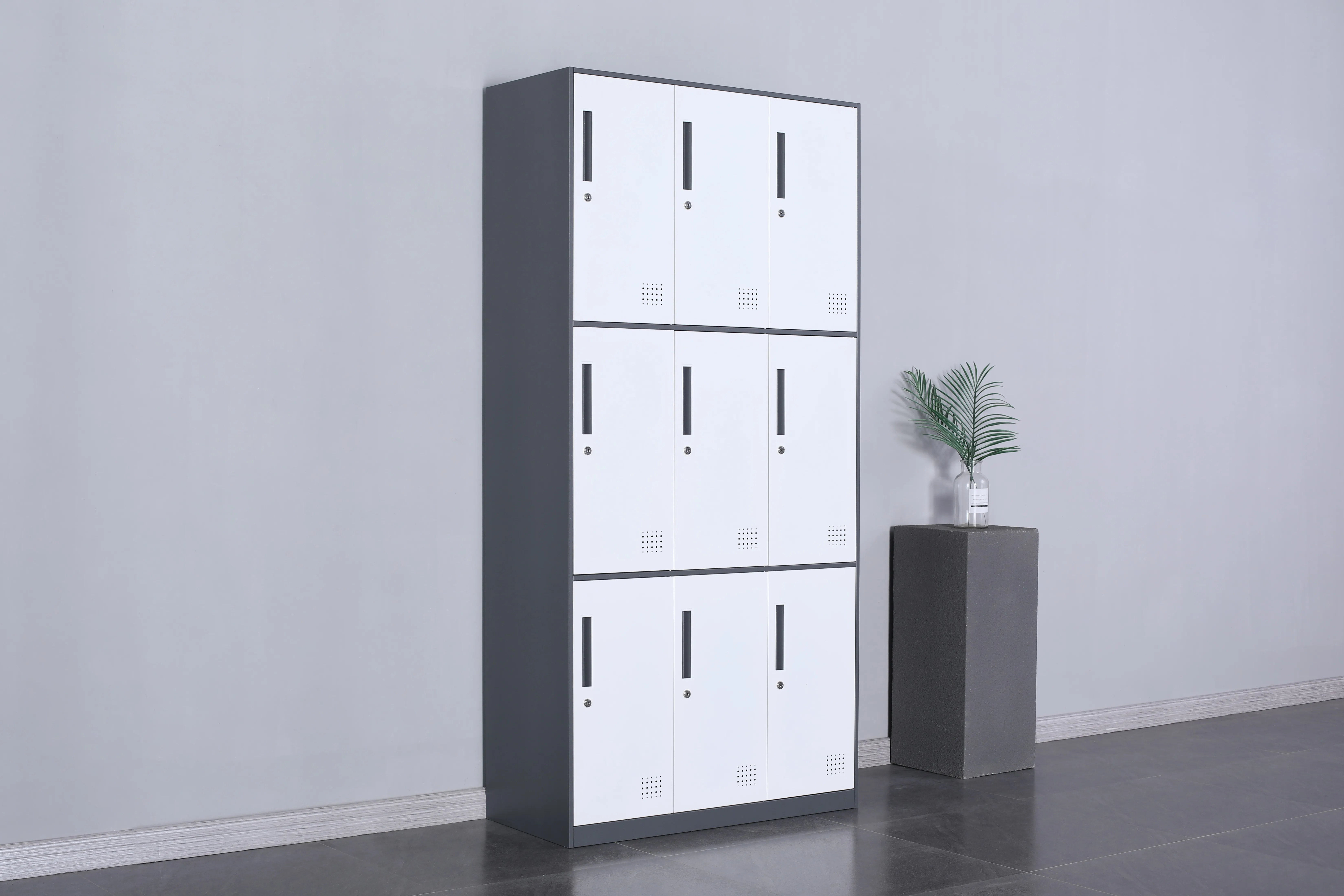 9 Door Steel Hostel Locker Change Room Storage Cabinet Metal Gym Staff ...