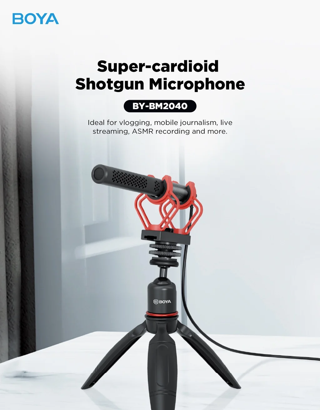BOYA BY-BM2040 Professional Recording Mic Super Cardioid Shotgun ...