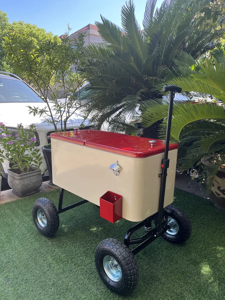 All-terrain Outdoor Wagon Cooler 80 Quart Party Rolling Cart Mobile Ice ...
