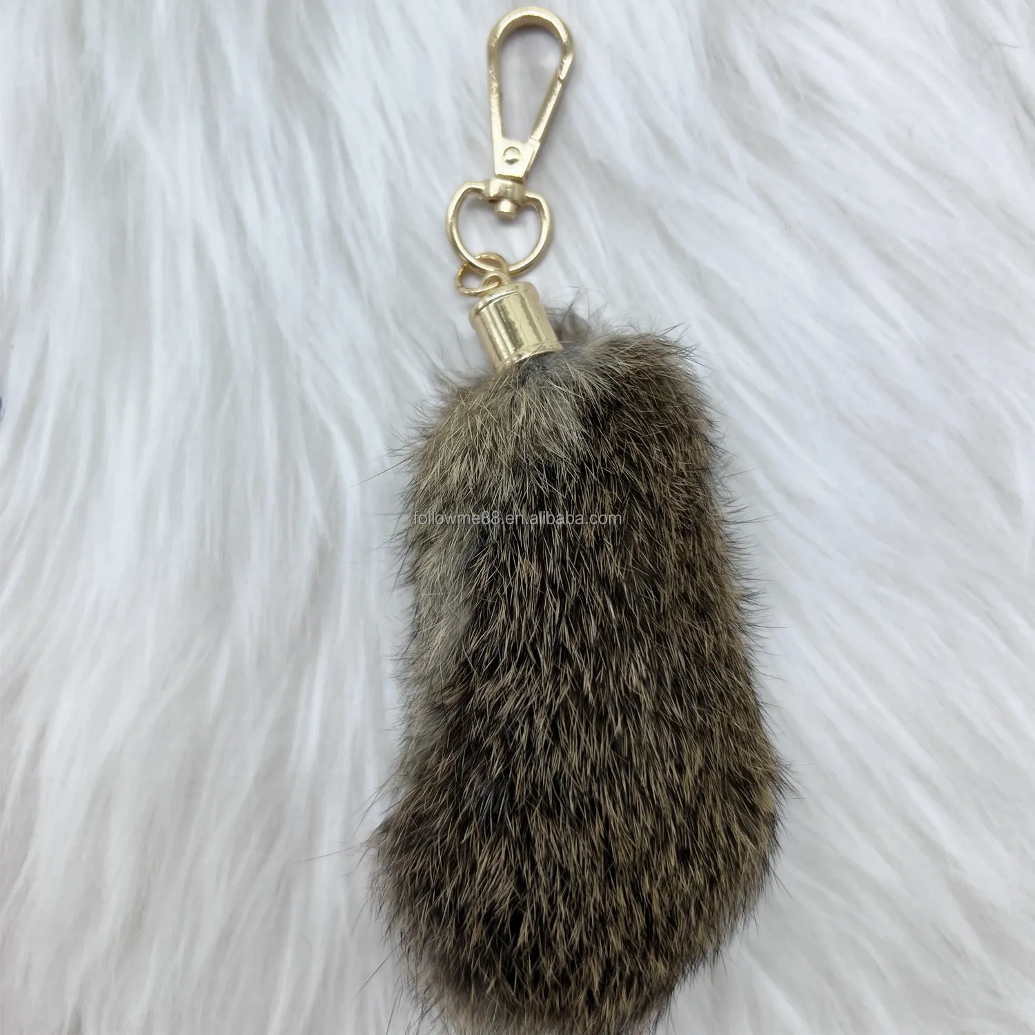 Cartoon Doll Key Jewelry Real Fur Rabbit Foot Keychain Pendant for ...