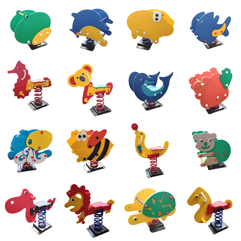 Kids Plastic Spring Riders Spring Rocking Horse Garden Play Animal ...