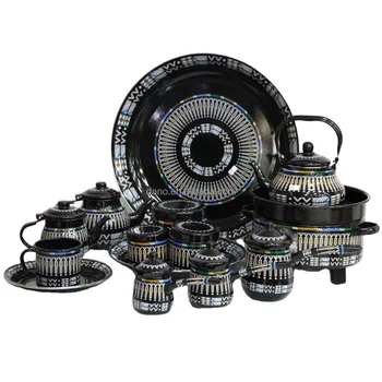 Enamel Coated Kettle Set With Saudi Arabia Designing Enamel Middle ...