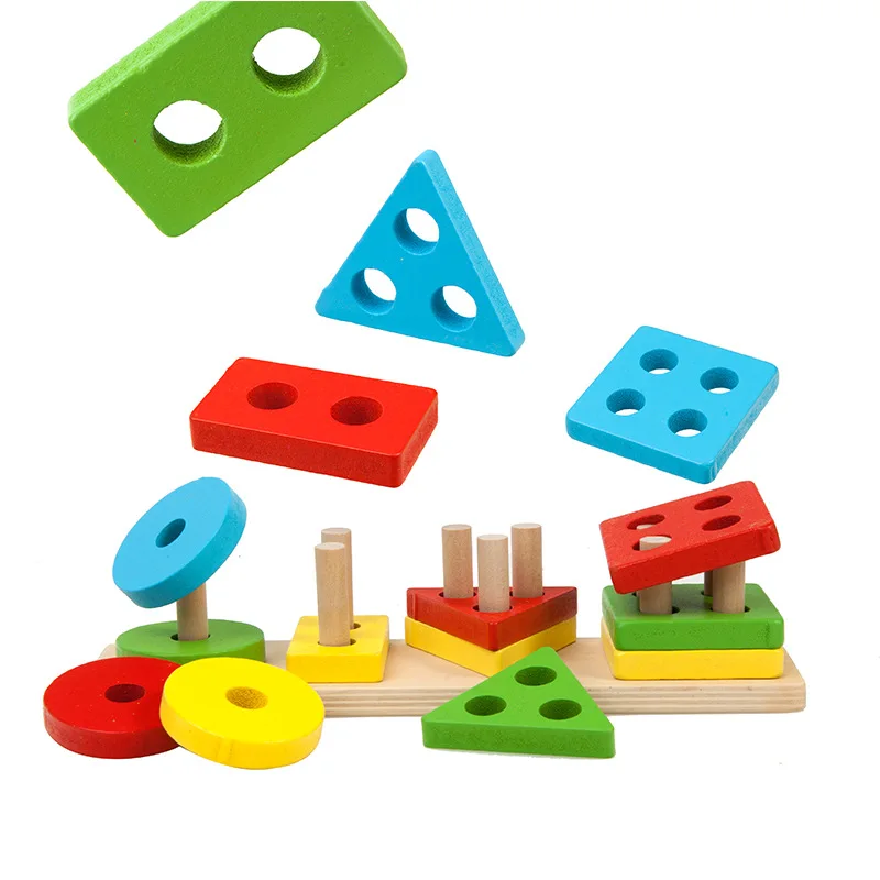 Kids Early Educational Montessori Hands-on Building Block Wooden ...