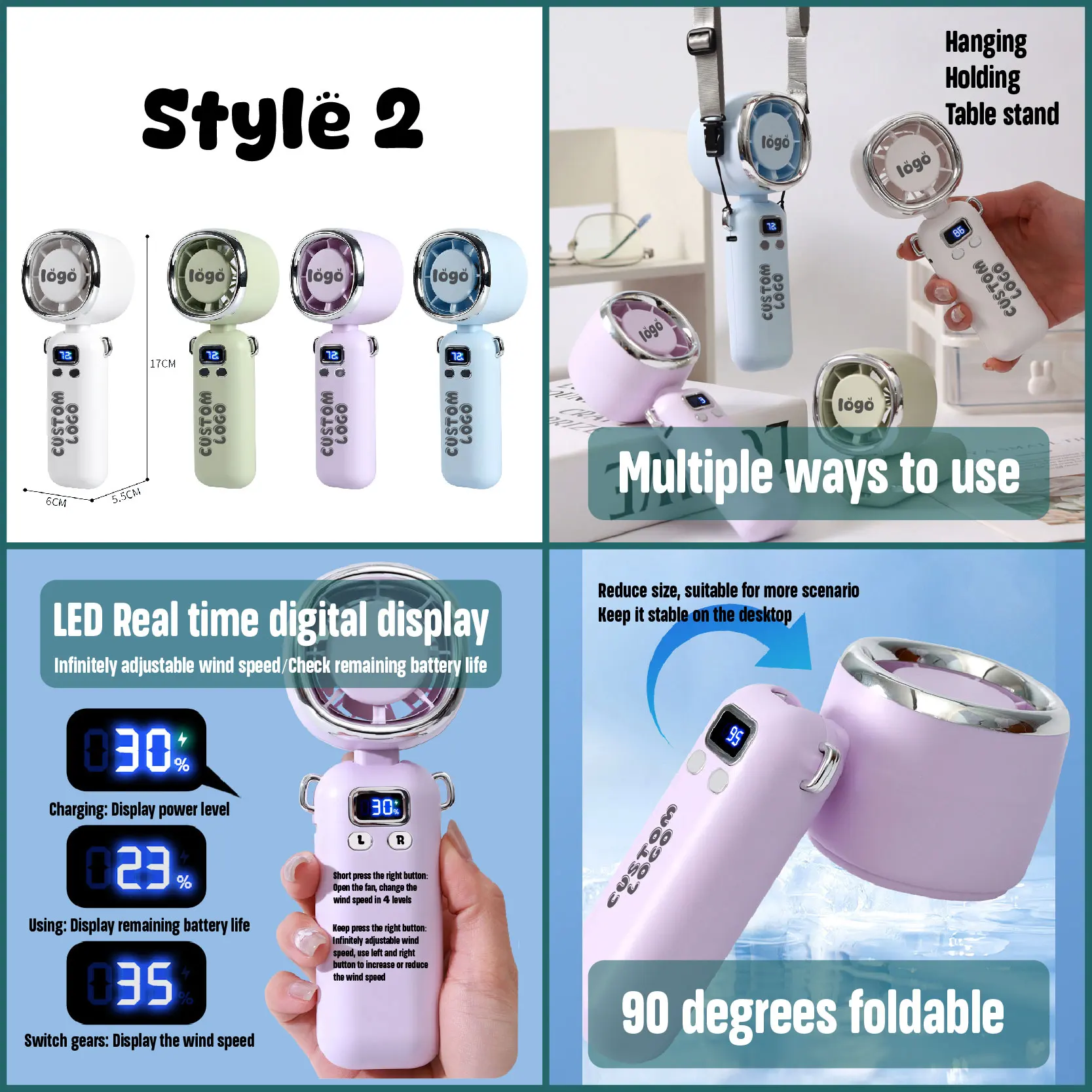 2025 Hot Selling High-Speed Rechargeable Handheld Fan wedding souvenirs ...