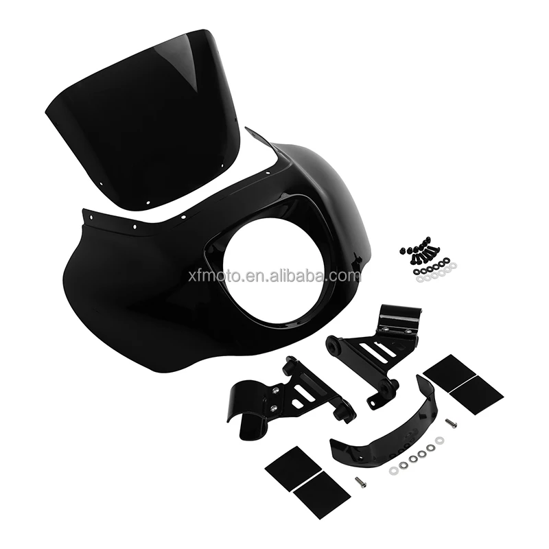 Tcmt Headlight Fairing Windshield W/ Bracket Mount Fit For Harley ...