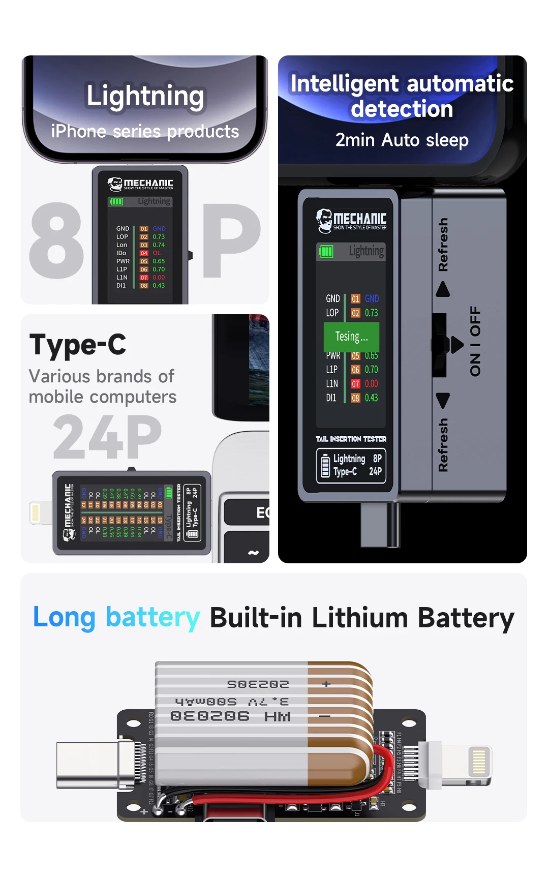 Mechanic T-824 Mobile Phone Tail Insertion Detector