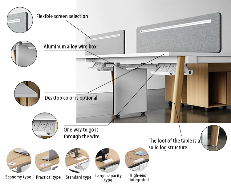 Commercial Furniture Modern Design Wooden Desk Frame Modular Office ...
