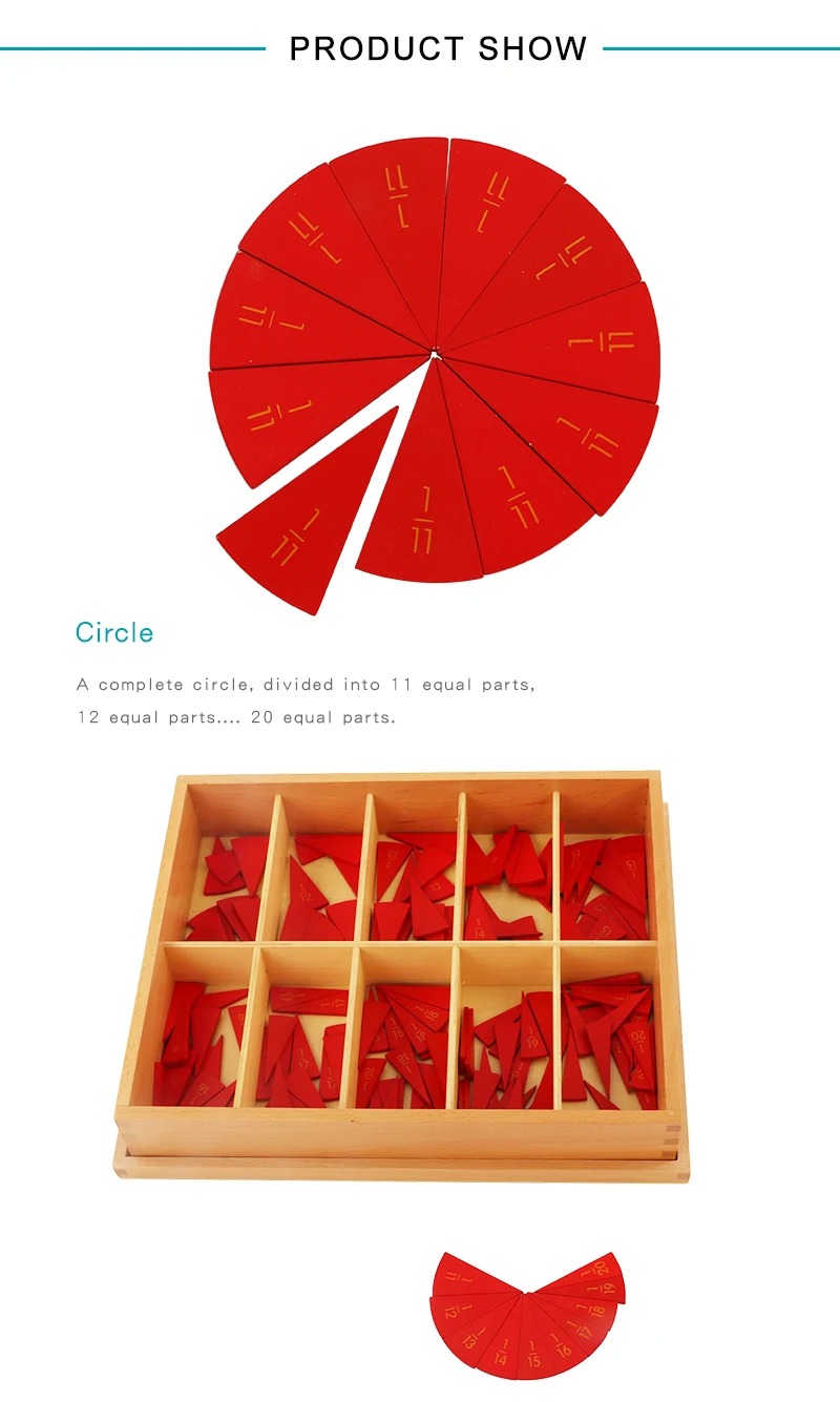 Montessori Mathematics Material Educational Wooden Toys Kids Baby Cut ...