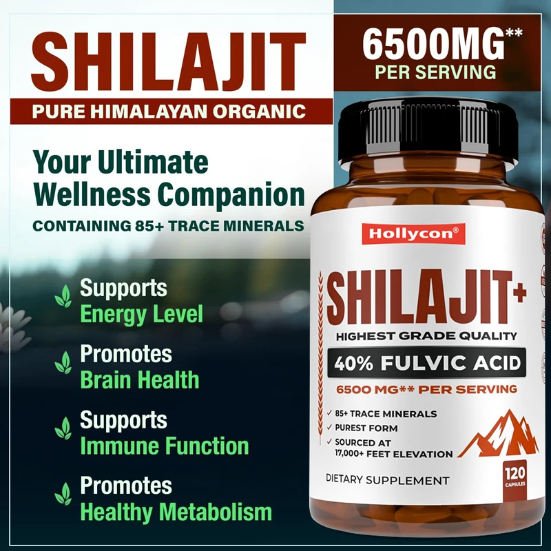 Oem Shilajit Capsule Himalayan Shilajit 85+ Trace Minerals Brain Support Enhance Strength ...
