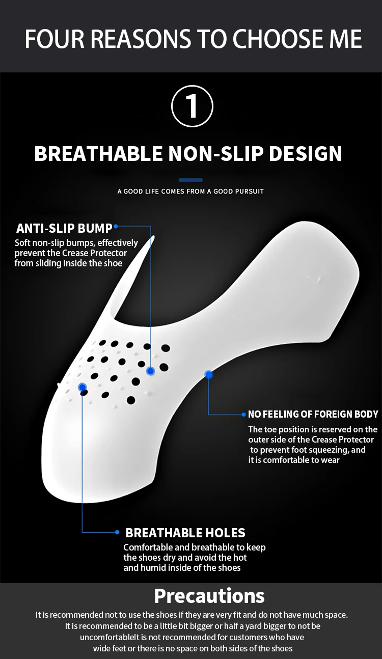 Joghn Hot Sale Toe Anti Crease Wrinkled Fold Shoe Support Protector For ...