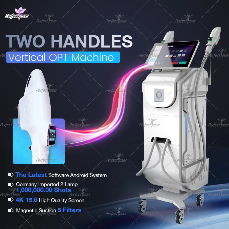 2 Handle Ipl Laser Hair Removal Beauty Machine 430nm 480nm 530nm 560nm ...