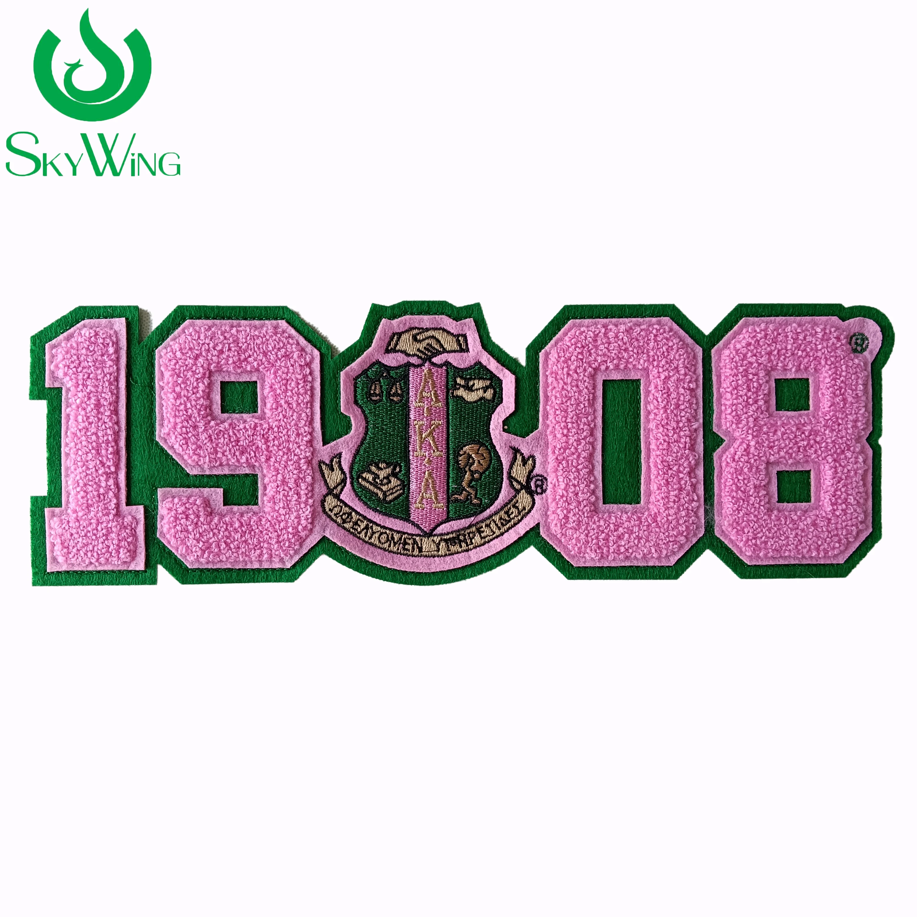 Custom Embroidery Sorority Patch Big Size Greek Letters Towel Patches ...