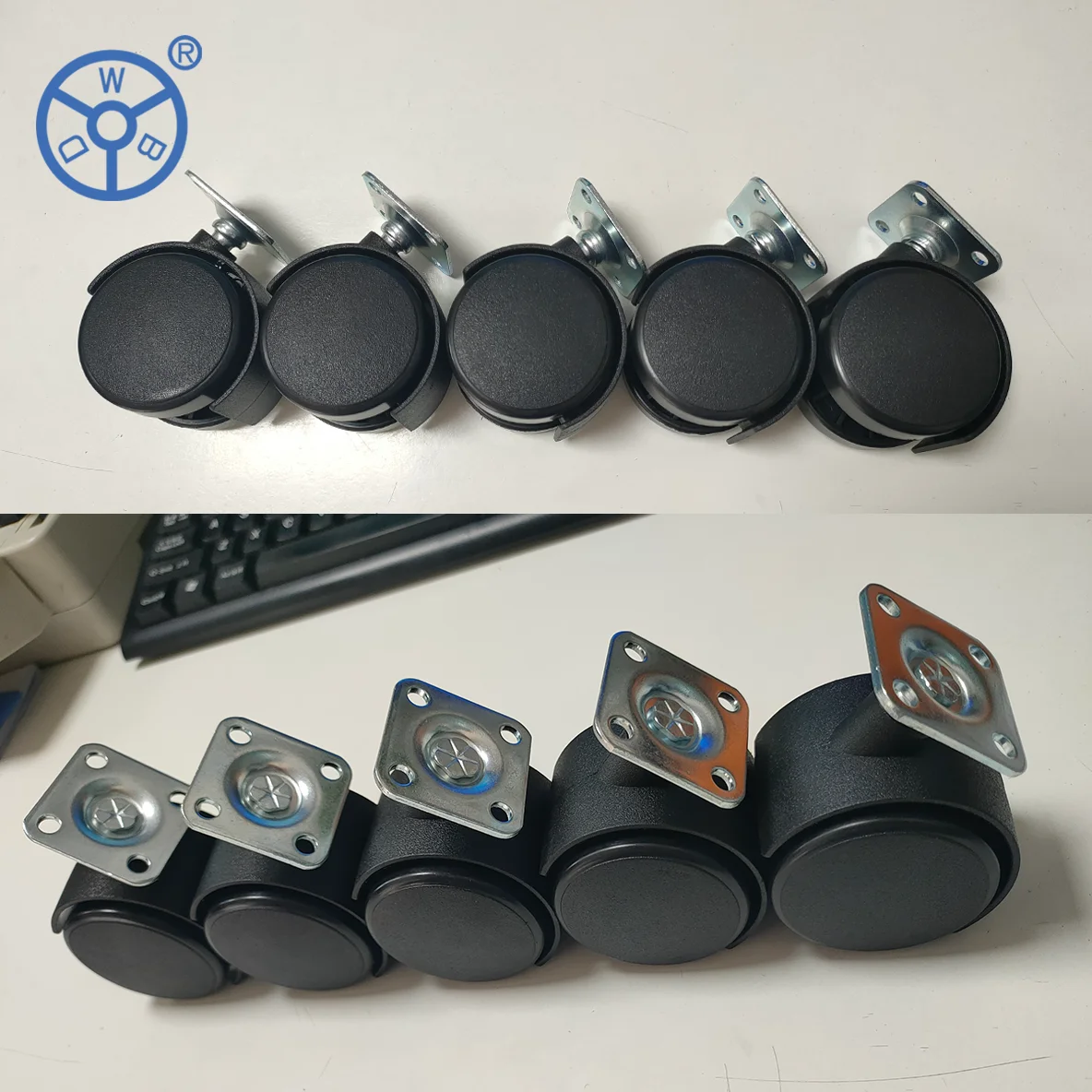 Small Castors Light Duty - 30mm/40mm/50mm Plastic Wheels