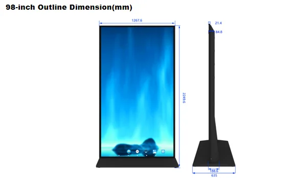 Factory 98-inch Full Screen Android Windows System Indoor Digital ...