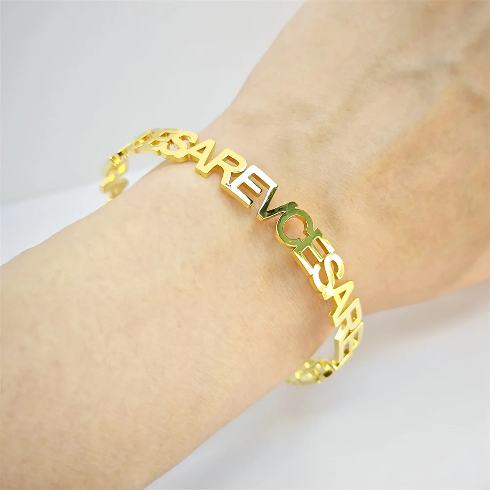 Lateefah Oem Custom Name Personalized Bangles For Women Men Stainless