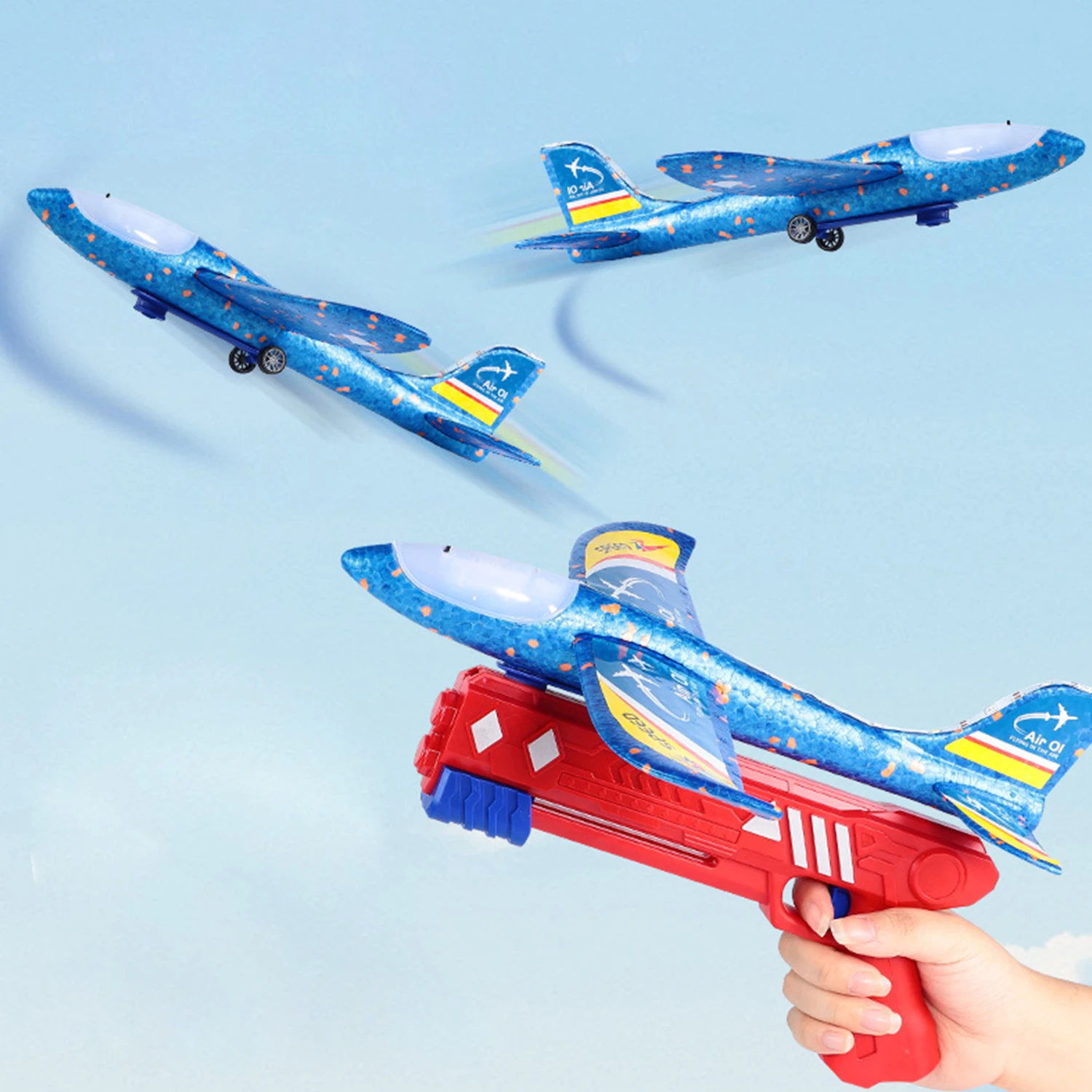 Airplane Launcher Toys Foam Airplane Glider 2 Flight Mode Glider Plane ...