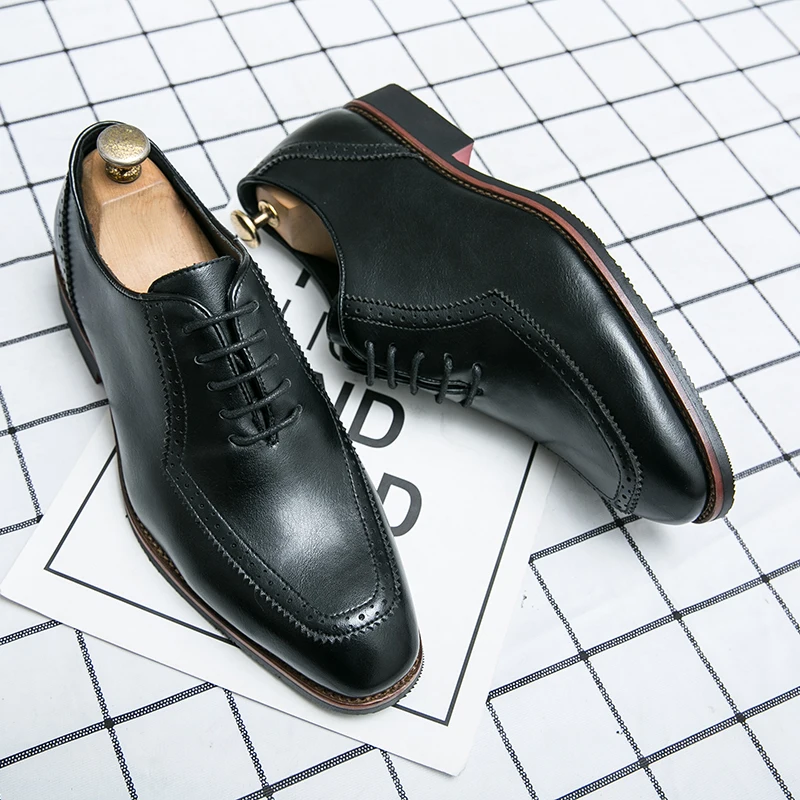 Genuine Leather Chaussures Homme Cuir Office Pure Dress Leather Shoe ...