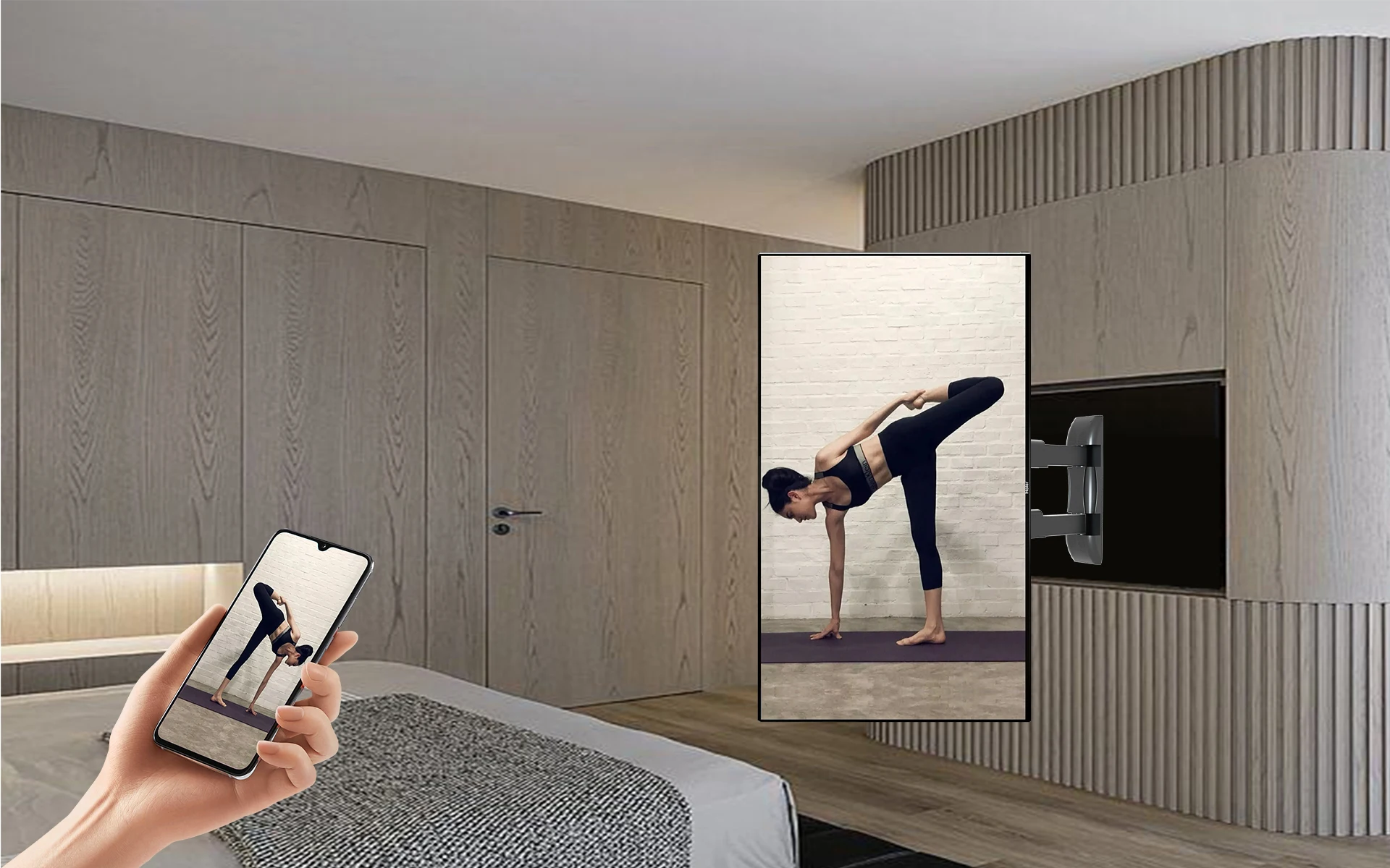 Modern 360 Degree Rotate Slim Swivel Unit Tv Rack Mounted Stand ...