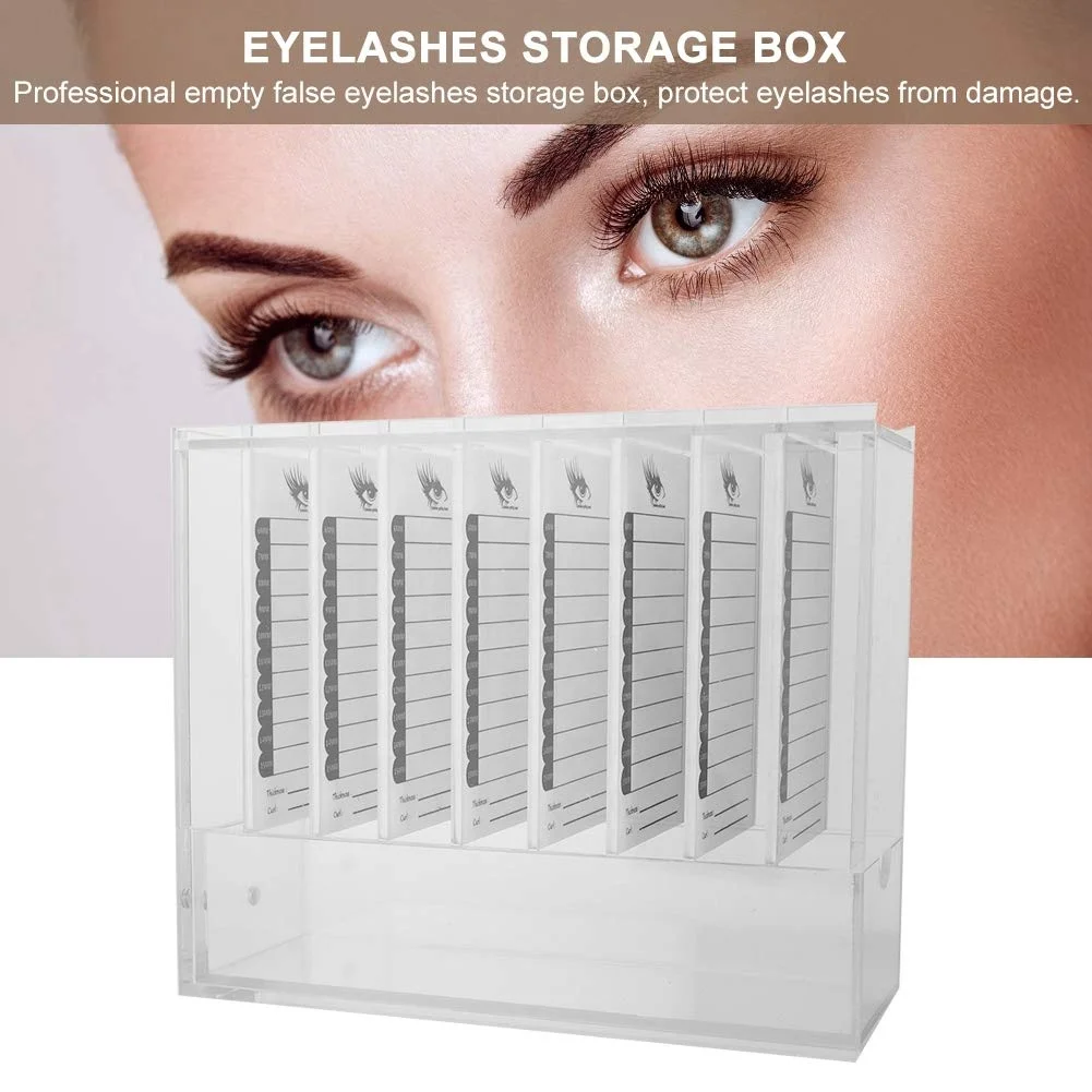 8-layer Transparent Grafting Lashes Storage Box - Beauty Salon