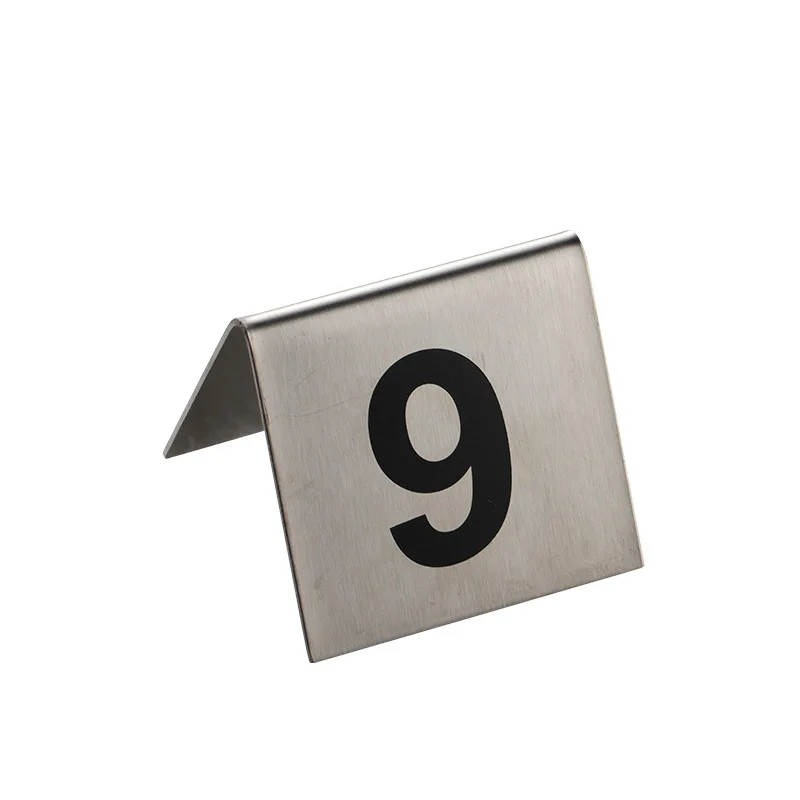 Stainless Steel Table V-shaped Table Reserved Restaurant Number Plate ...