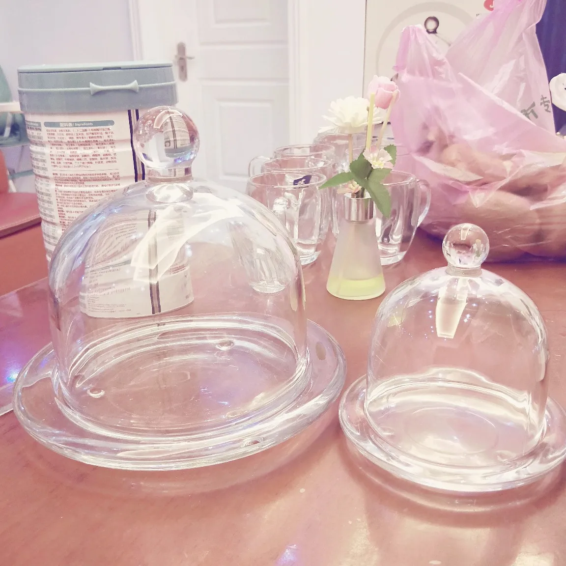 Creative Bell Shaped Glass Dome Wedding Decoration Cake Candle Glass ...