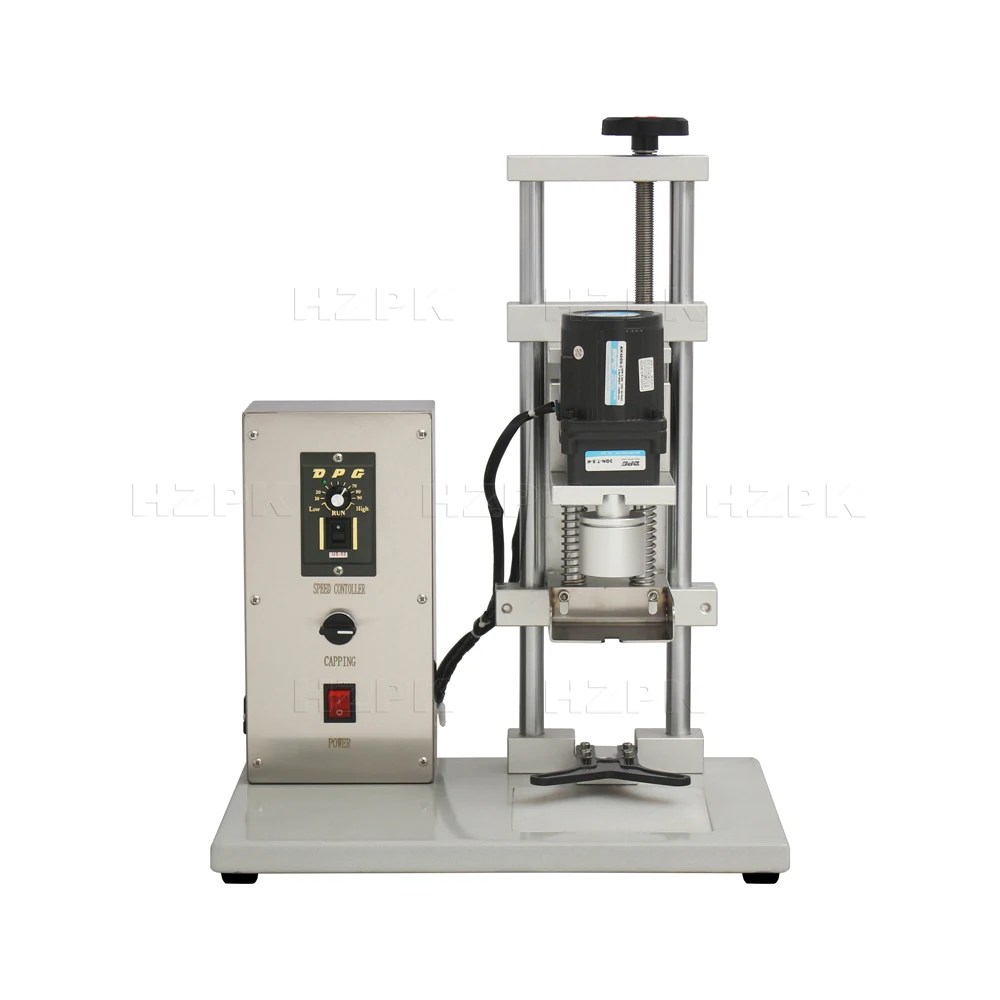 HZPK Semi Automatic Desktop Plastic Stand up Pouch Capping Machine