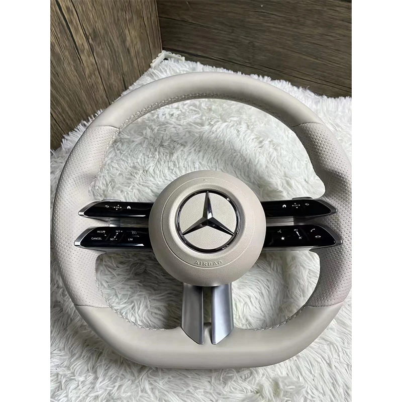 Racing Car Black Leather Carbon Steering Wheel for Amg Mercedes benz ...