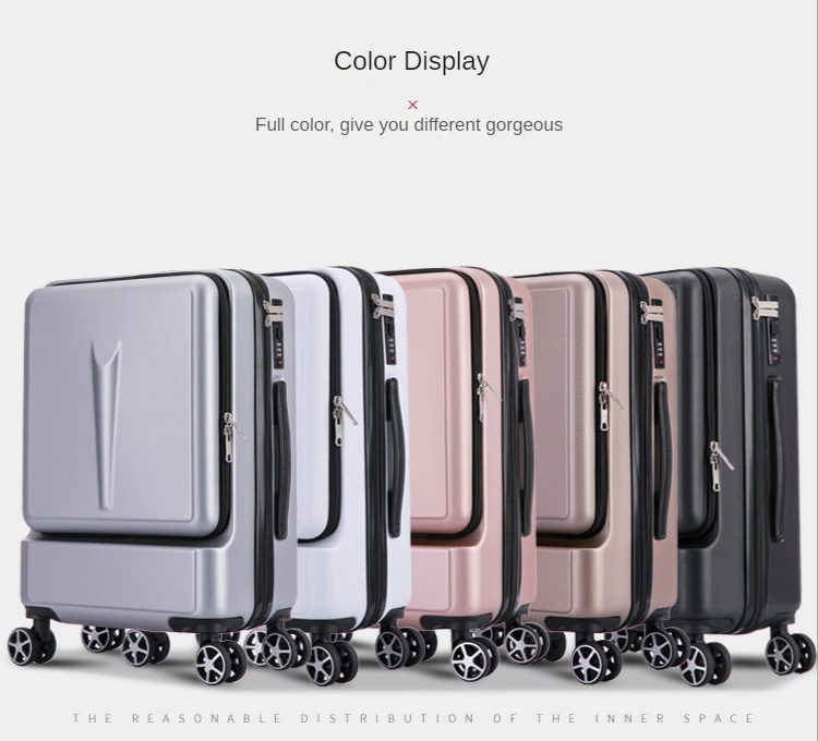 2024 New Front Opening Trolley Bag Case Female Suitcase 20 Inch Men's ...