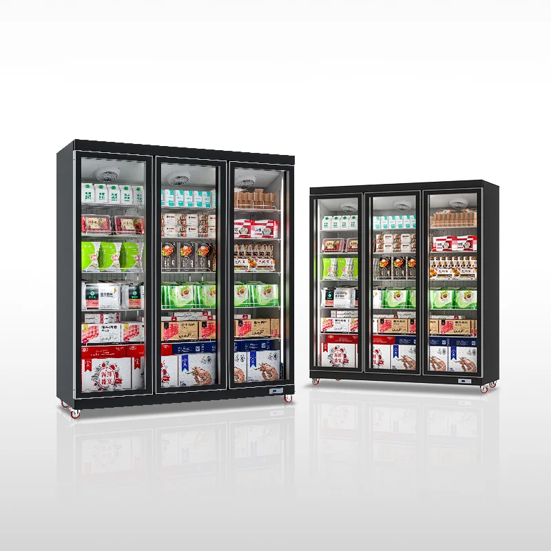 Commercial Refrigerator Display Cabinet Supermarket Vertical Beverage ...