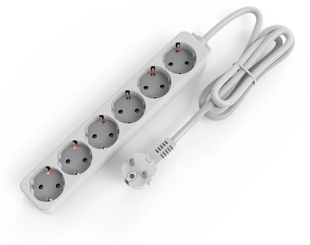 EU Standard 4-Way Extension Socket with Grounding Plastic Power Strip ...