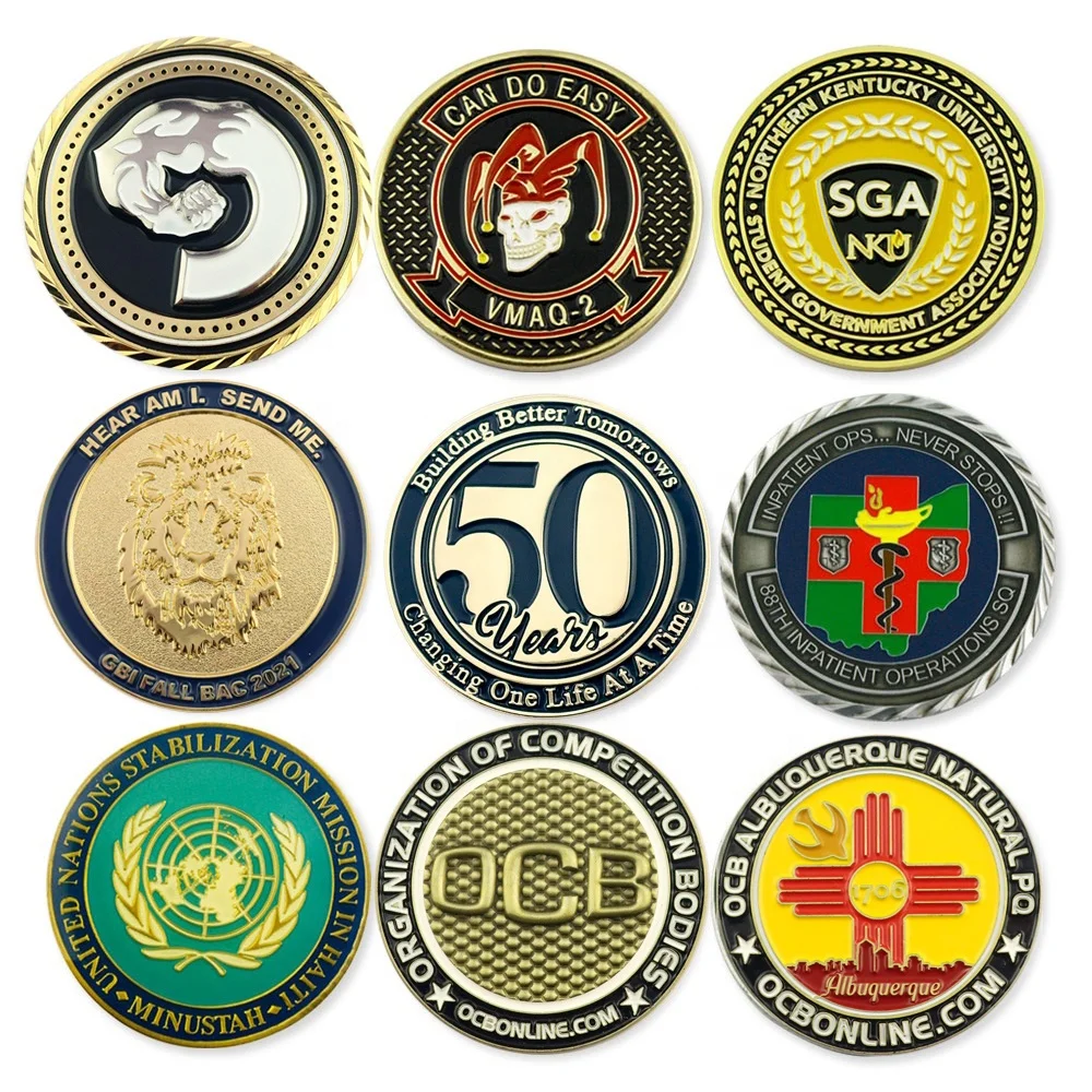 Factory Zinc Alloy Double Gold Silver Bronze Collectible Coins Logo 3D ...