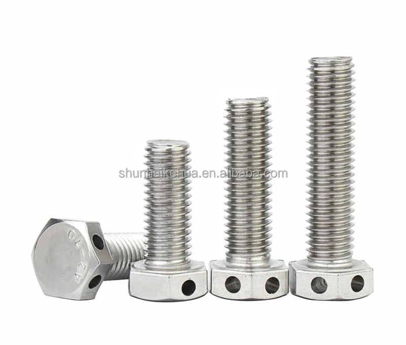 M6 - M16 Stainless Steel 304 Hex Bolts With Hole Through The Shank/head ...
