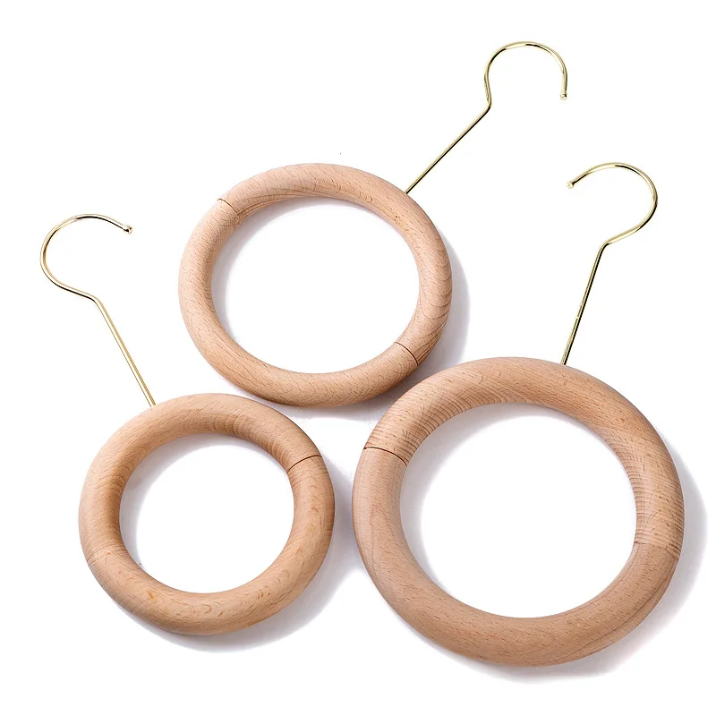 Hot Sale Customable Round Solid Wood Scarf Hanger Wooden Belt Tie ...