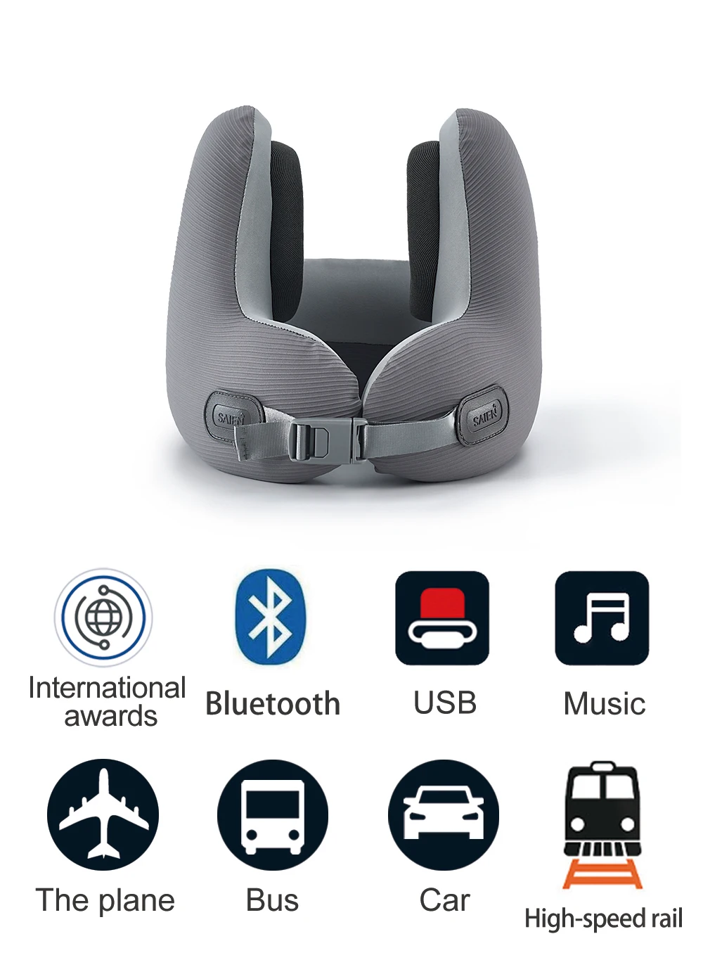 Hot Sell Concave Neck Pillow - Memory Foam with Bluetooth
