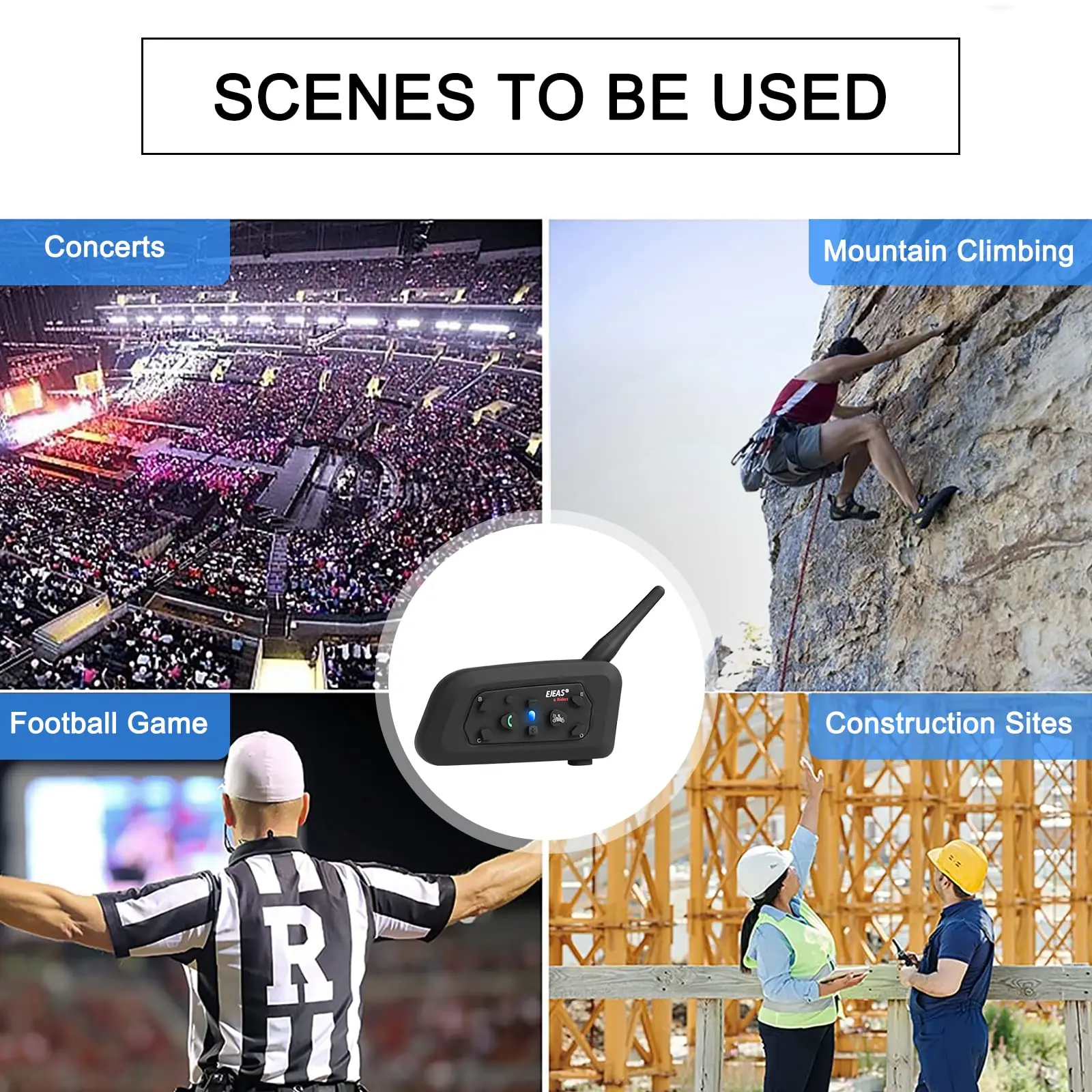 TSSD V6C Bluetooth Helmet Intercom for Referees, Motorcycles, Soccer ...