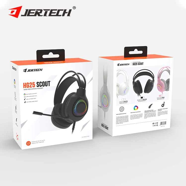 Jertech Hg01 Led Earphones Telephone Custom Accessories Noise Cancelling Headphones Wire Usb ...