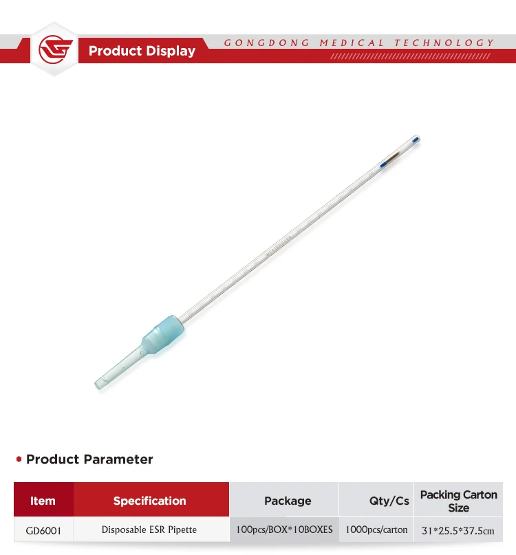 Customized Westergren Pipette - ESR Test Glass Pipette