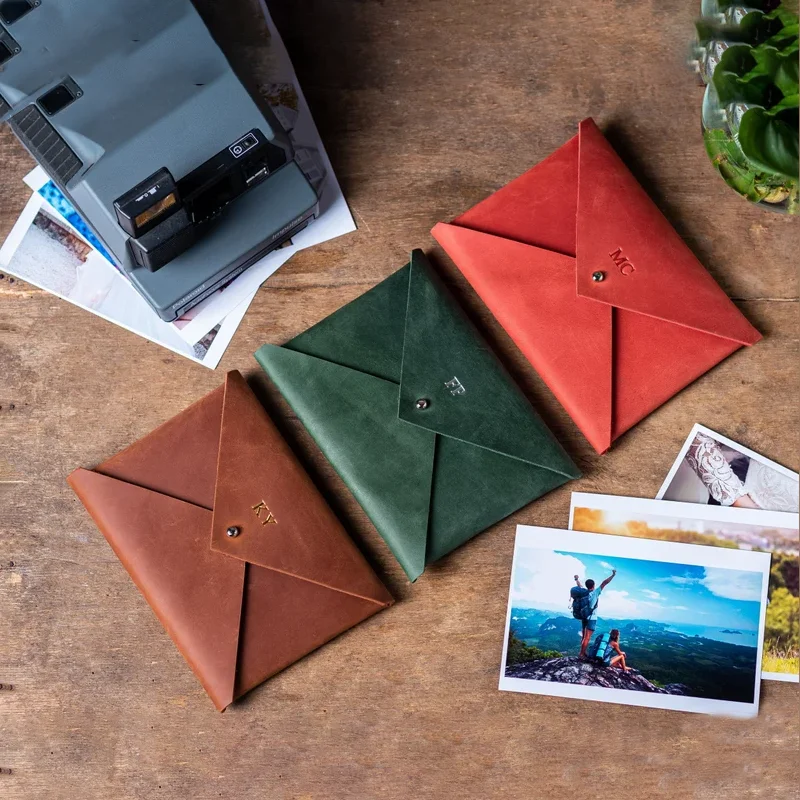 Customized Leather Envelope 4x6 Photo Envelope Album Leather Case For ...