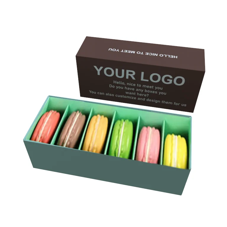 Custom Food Pastries Macaron Cookie Slid Drawer Paper Packaging Box ...