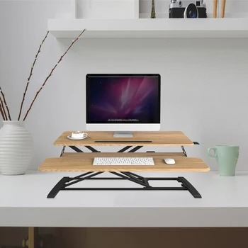 Auki 32 Inch Rising Desk Workstation Height Adjustable Desk Riser ...